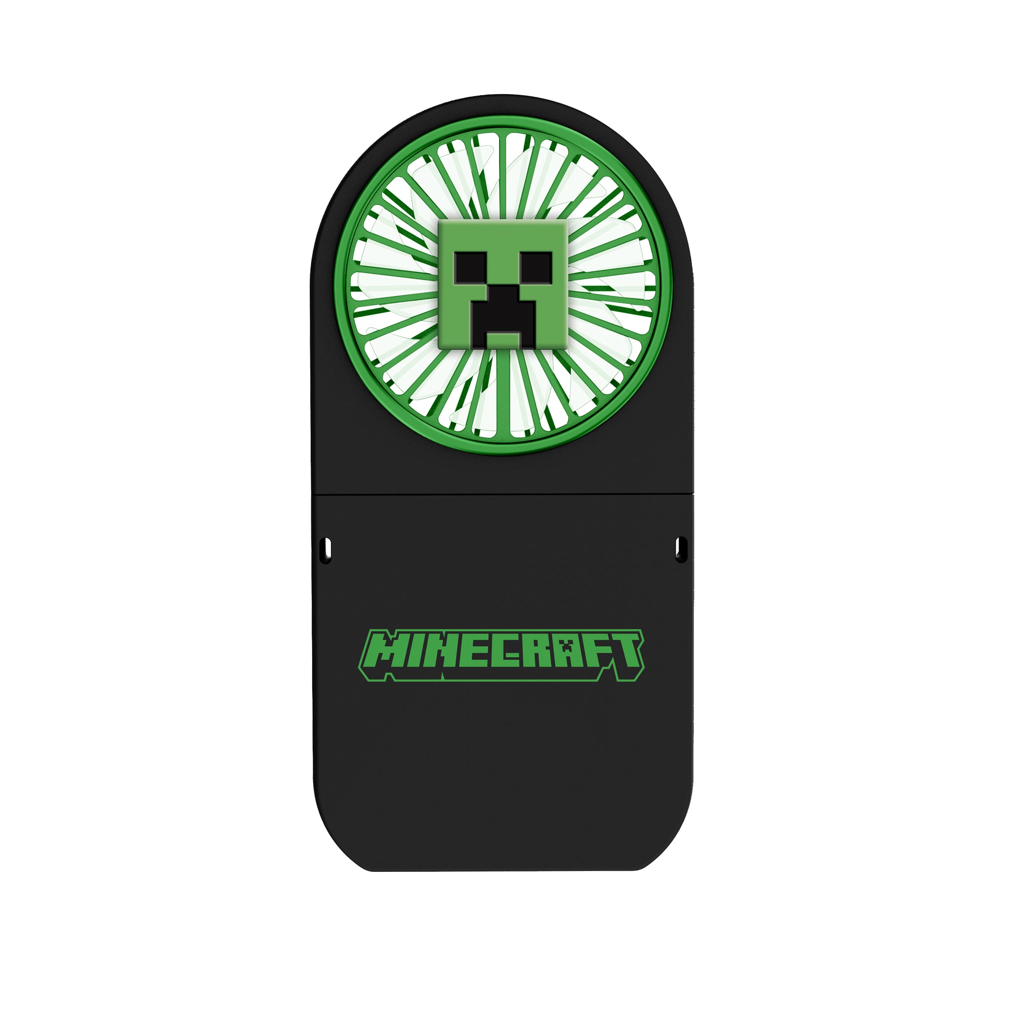 Minecraft Creeper Portable Mini Folding Fan - Black